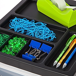 Office Depot Medium Plastic Storage Cart, 6 Drawers, 26 7/16in.H x 12 1/16in.W x 14 1/4in.D, Black, 116815