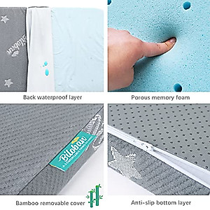 Waterproof Playard Mattress Topper Fits for Lotus Travel Crib & Babybjorn Travel Crib Only, Bamboo Dual Sided (Firm for Baby) & Soft Foam (for Toddler) Playard Mattress Pad, Baby Travel Crib Mattress