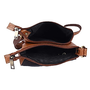 SUNLEXA Real Leather Crossbody Bags for Women, Travel Purse Crossover Long Over the Shoulder Sling Womens Purses. (Gold)