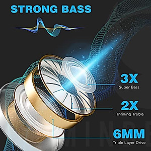 MINDBEAST Bluetooth Earbuds with Noise Cancelling and Strong Bass - Portable and Lightweight with 36 Hours Battery Life - Compatible with iPhone, Samsung, Android, PC, and Gaming Devices T98 Balck