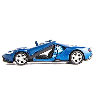 RMZ City 1:36 Compatible for Diecasting Alloy Car Model Ford GT Toy Car, Pull Back Vehicles Toy Car for Toddlers Kids Boys Girls Gift Blue