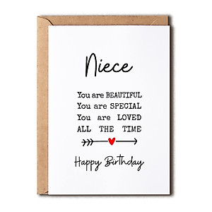 Niece Birthday Card Poem Card For Niece - You Are Loved All The Time - Birthday Card For Niece - Card For Niece - Birthday Card Niece