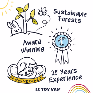 Le Toy Van - Castles Collection Wooden Toy Educational Excalibur Knights Castle | Kids Wooden Castle Playset Model Castle For Boys, Blue Excalibur Castle (TV235)