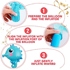 Prasacco 5 Pieces Sea Animals Balloons, Under The Sea Party Decorations Water Balloons Seahorse Starfish Puffer Fish Crab Octopus Balloon for Birthday Under The Sea Ocean Party Decorations