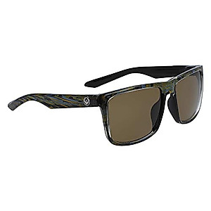 Dragon Men's Meridien Rectangular Sunglasses, Rob Machado Resin/Ll Brown, 57 mm