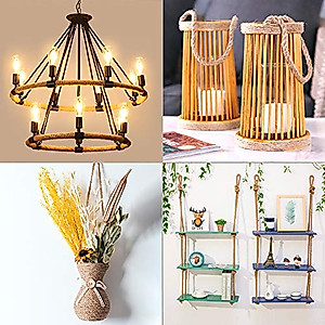 Vivifying Jute Rope, 50 Feet 8mm Natural Heavy Duty Twine for Crafts, Cat Scratch Post, Bundling and Hanging