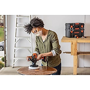 BLACK+DECKER MATRIX 20V MAX Buffer Kit, For Cars, Floors and Furniture, 3500 RPM, Battery & Charger Included, Orange (BCBMT120C1FF)