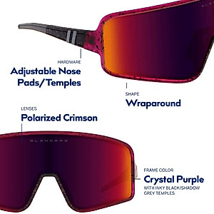 Blenders Eyewear Eclipse – Polarized Sunglasses – Wrap-Around Lens – 100% UV Protection – For Men – Stormation