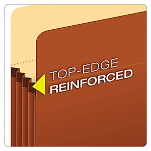 Pendaflex Expanding File Pockets, Letter Size, 5.25" Expansion, Reinforced with DuPont™ Tyvek® Material, Letter Size, Redrope, 10 Per Box (1534G-OX)