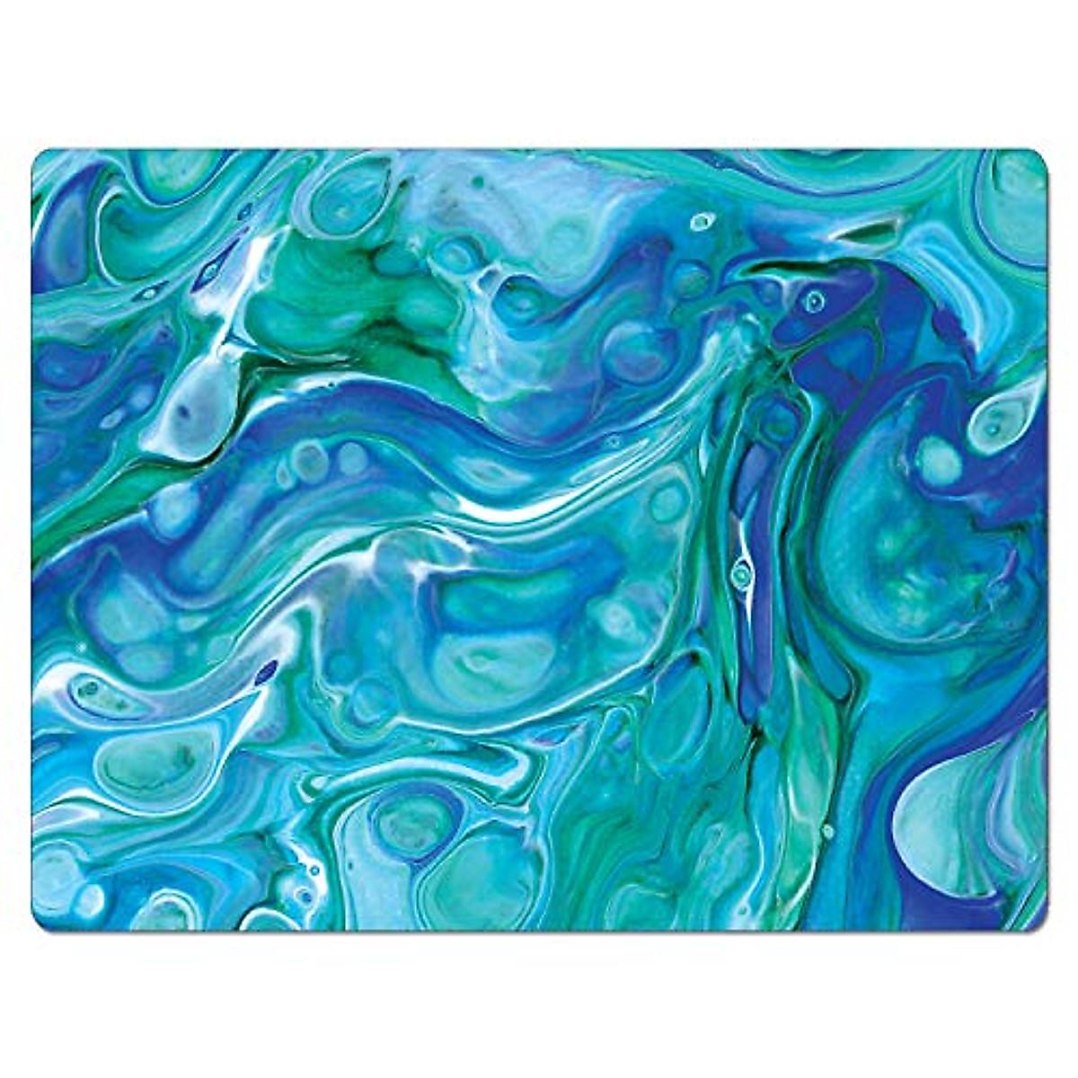 Cut N' Funnel Blue Fluidity Designer Flexible Cutting Board Mat, 15" x 11.5", Made in the USA, Decorative, Flexible, Easy to Clean