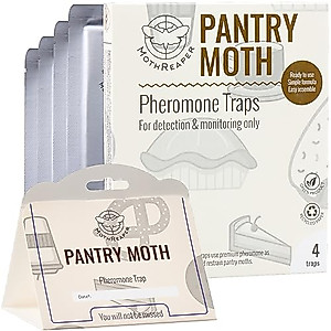 Pantry Moth Glue Traps for House Pantry, Pantry Moth Traps for Food and Cupboard Moths, Pantry Moth Trap 4-Pack, Pantry Moth Traps with Pheromones Premium Indian Meal Moth Traps for Kitchen