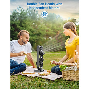 10000mAh Battery Operated Fan, 16 Inch Table Fan with Remote, Oscillation Tower Fan Portable Rechargeable, Desk Fans Small Quiet, 270° Oscillation, 3-Speeds for Camping Travel Outdoor Bedroom Office