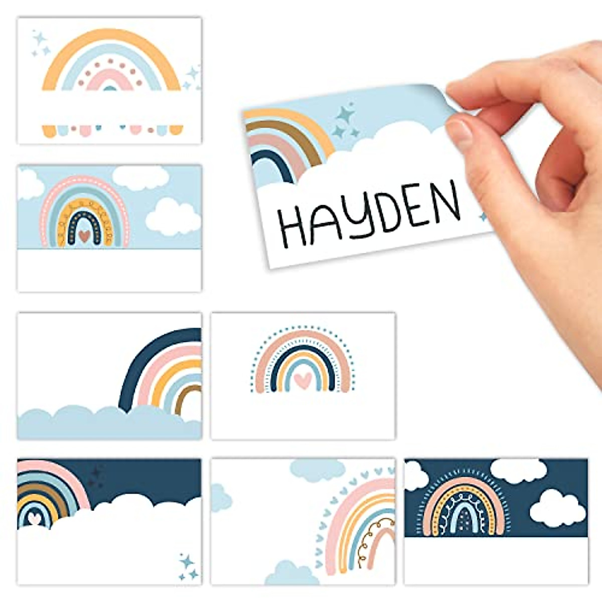 Hadley Designs Boho Rainbow Name Tags for Kids & Classrooms