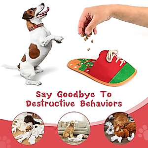 Snuffle Mat for Dogs, Cute Shoes Shape, Interactive Sniff Mat for Slow Eating and Keep Busy, Adjustable Dog Digging Toys Encourages Natural Foraging Skills, Suitable for Small and Medium Dogs