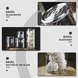 BaveL Glass Storage Jars 20 OZ/33 OZ/54 OZ,Glass Food Storage Containers Set of 3,Airtight Food Jars with stainless steel Lids, Kitchen Canisters for Serving Sugar,Candy, Cookie, Rice and Spice Jars