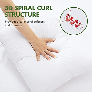 ROKDUK Bed Pillows for Sleeping Standard Size Set of 4, Cooling Hotel Quality for Back Stomach or Side Sleepers White