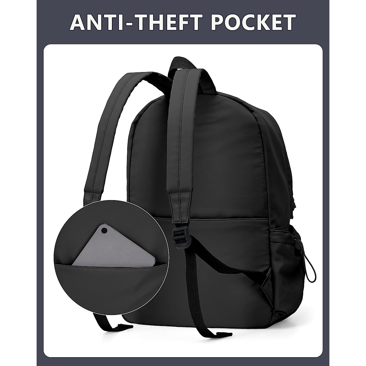 Backpacks For School Backpack For College Bookbag For Women School Bag Book Bags Waterproof Gym Backpack For Women Men Simple Aesthetic Backpack Black