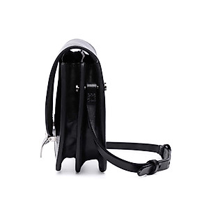 OLD TREND Genuine Leather Bay Clam Crossbody Bag (Black)