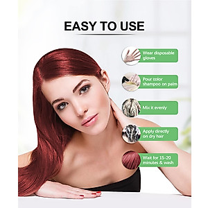 Herbishh Color Shampoo and Conditioner for Gray Hair - Enriched Dye Formula, Long-Lasting & DIY (Cherry Red)