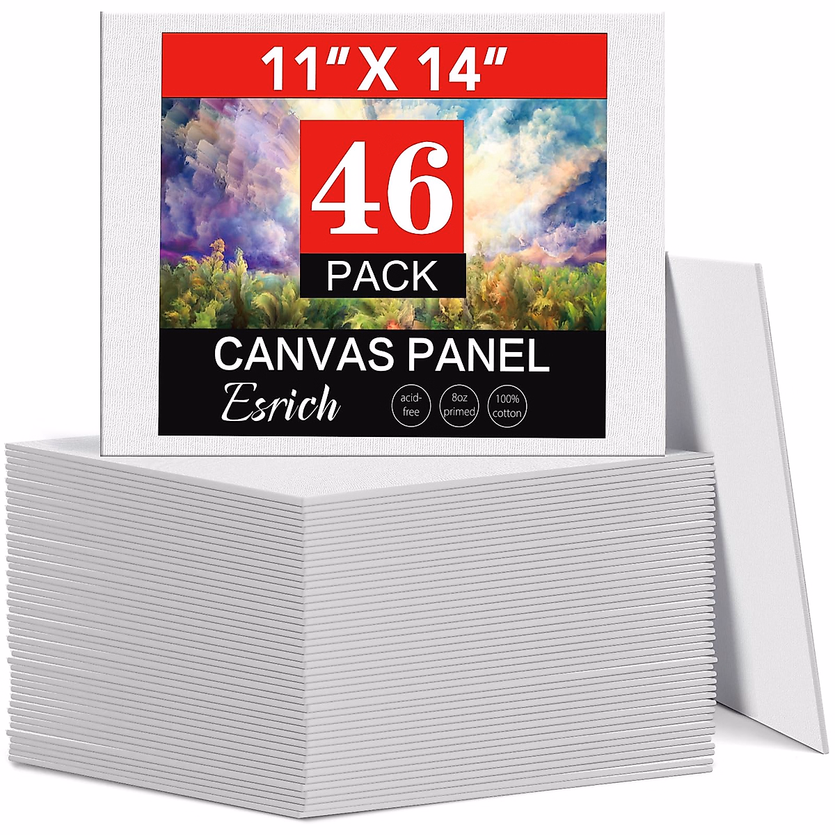Canvas Panels for Painting 11x14 Inch, 46 Pack Painting Canvas, Blank Canvas Boards for Painting, Canvas Panels for Oil Paint, Watercolor, Acrylic Paint, Gouache and Tempera, DIY.