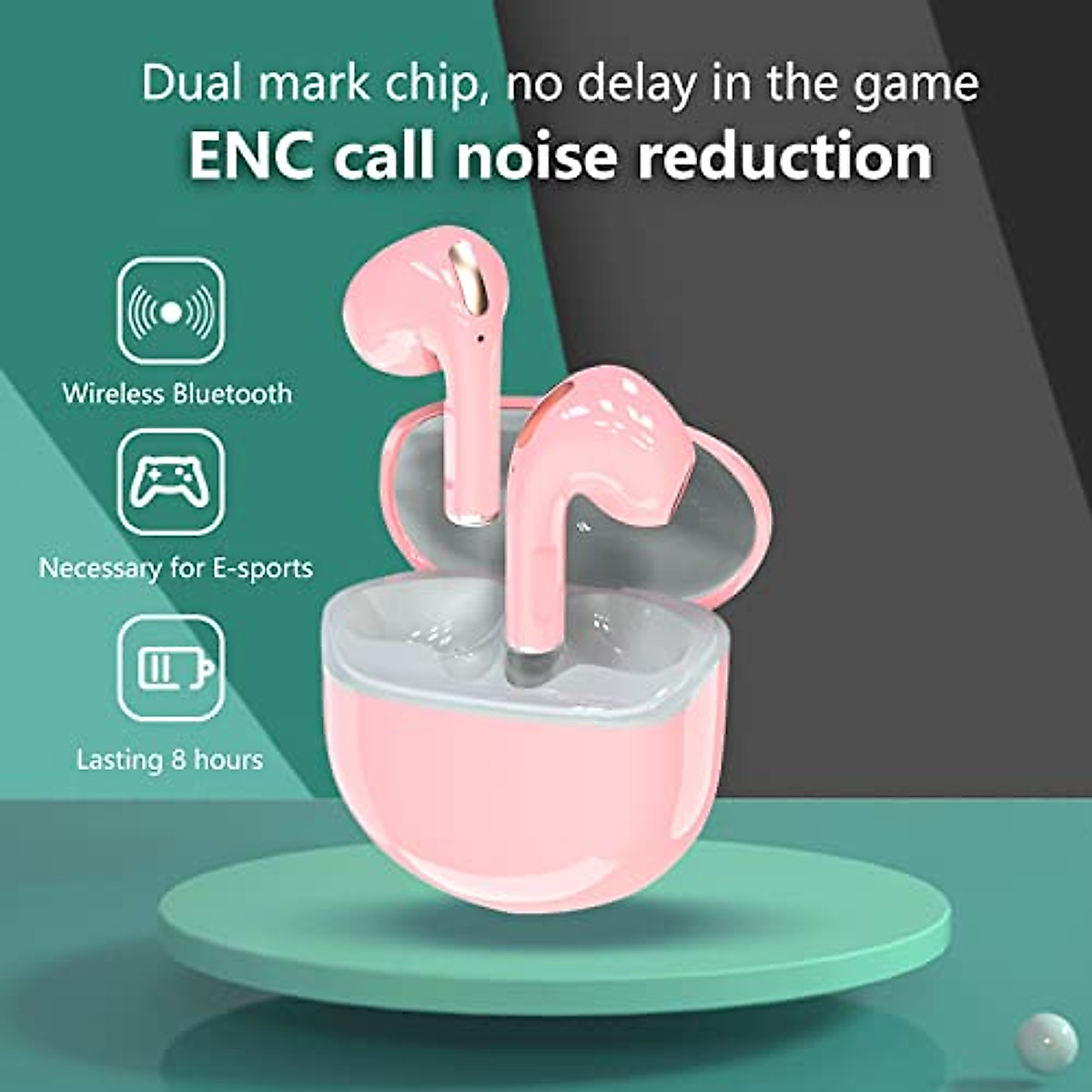 Bluetooth Headphones, Sports Bluetooth Earbuds Gym Wireless Earbuds, Waterproof Sweatproof Noise Canceling Ear Buds with HiFi Stereo Sound, Mini Charging Case Ear Buds for Android iOS