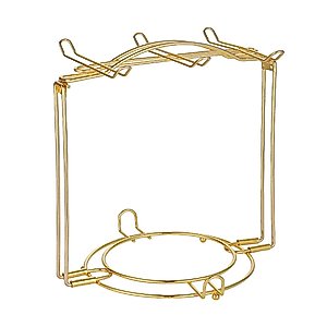 oAutoSjy Coffee Cup Holder Coffee Cup Rack Stand with 6 Hooks, Detachable Coffee Mug Holder Stand, Cup and Saucer Countertop Storage Organizer Wrought Iron Mug Drainer Drying Rack Gold Mug Hanger Rack