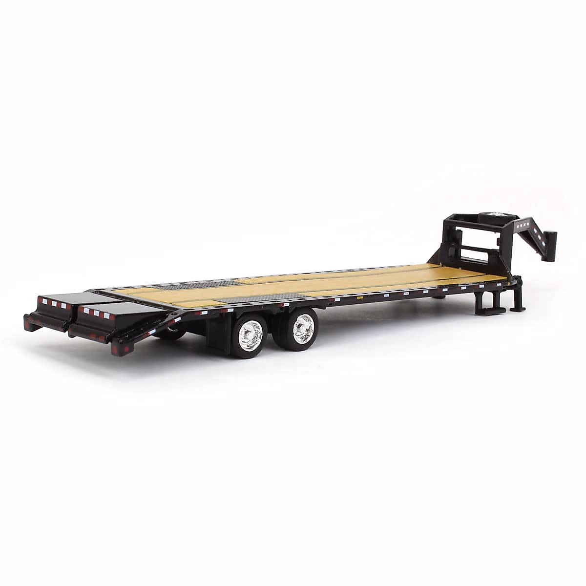 Greenlight 30390 Gooseneck Trailer - Black with Red and White Conspicuity Stripes (Hobby Exclusive) 1:64 Scale Diecast