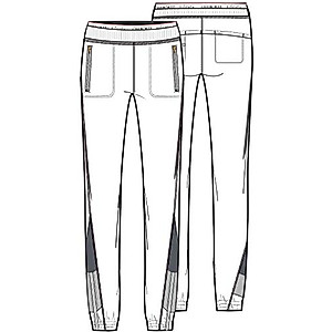 Cherokee Infinity Women Scrubs Pant Mid Rise Jogger Plus Size CK225AP, 3XL Petite, Heather Navy