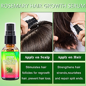 Rosemary Oil for Hair Growth,with Hair Serum for Hair Growth,Heat Protectant Spray,Biotin Argan Oil Hair Growth Products for Thinning Hair & Hair Loss Treatment,Birthday Gifts for Women Mom Her Men