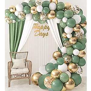 132PCS Sage Olive Green Gold White Safari Jungle Wild One Boho Balloons Balloon Garland Arch Kit Baby Shower Birthday We Can Bearly Wait Party Decorations Supplies for Boy