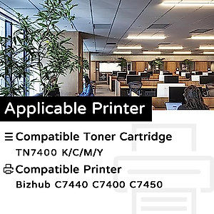 RIOMAN TN7400 Toner Cartridge Compatible Replacement for Konica Minolta TN7400 to Use with Bizhub C7440 C7400 C7450 Toner Printer Cyan