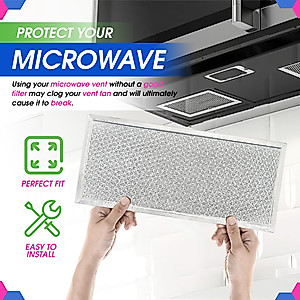 Microwave Filter Replacement 5.78" x 12.91" Fits W10208631A Whirlpool Microwave Filter - Aluminum Mesh Screen Grease Filter - Freshens and Filters Kitchen Air in Over the Range Oven Vent Fan