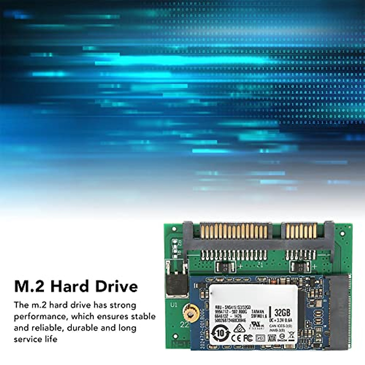 M.2 SSD, M.2 SSD 2 in 1 PCB Adapter Stable and Reliable Home 32GB