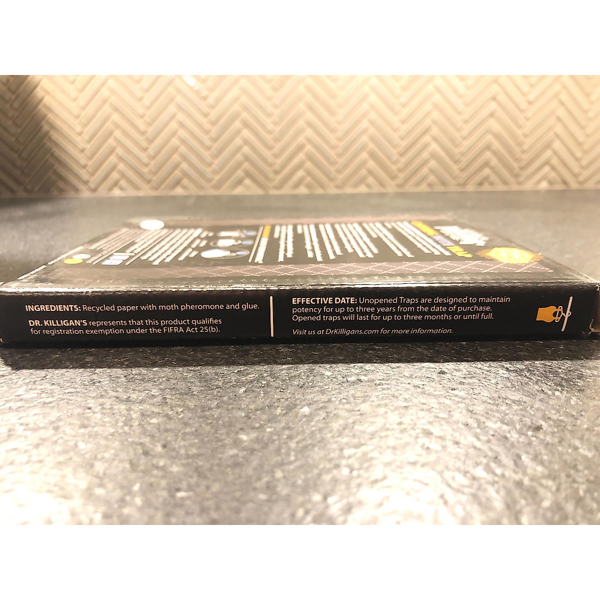 Dr. Killigan's Premium Clothing Moth Traps with Pheromones Prime | 6-Pack Non-Toxic Clothes Moth Trap with Lure for Closets & Carpet | Moth Treatment & Prevention | Case Making & Web Spinning (Black)