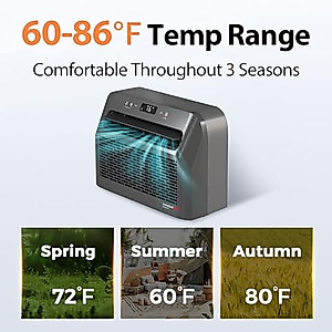 FOGATTI RV Window Air Conditioner, 6500 BTU Cools up to 180Sq.ft, 4-in-1 AC Unit and Lower Noise, Suitable For RV and House-workshop, included Window Installation Kits (Silver Grey)