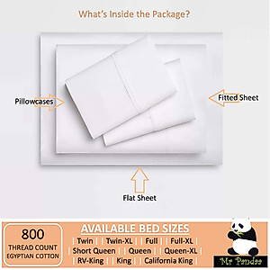 800-Thread-Count, Pure 100% Egyptian Cotton - King Sheet Set- 4 PC Bedsheet, Sateen Weave Premium Bed Sheets, Fits mattresses Upto 10” Deep Pocket (King, Dark Grey)