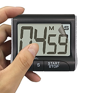 2 Pieces Digital Magnetic Kitchen Timers with Loud Alarm Ring, SENHAI Countdown Large LCD Display Screen Timers with Stand/Clip, Count Up Down 99 Min 59 Sec - Black, Blue