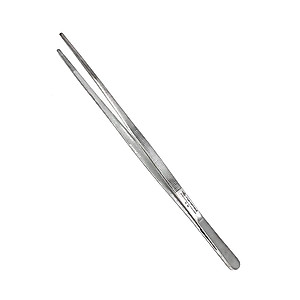 Cynamed Set of 4 Thumb Tweezer Mulipurpose Forceps 12in. Blunt Serrated Tips Stainless Steel