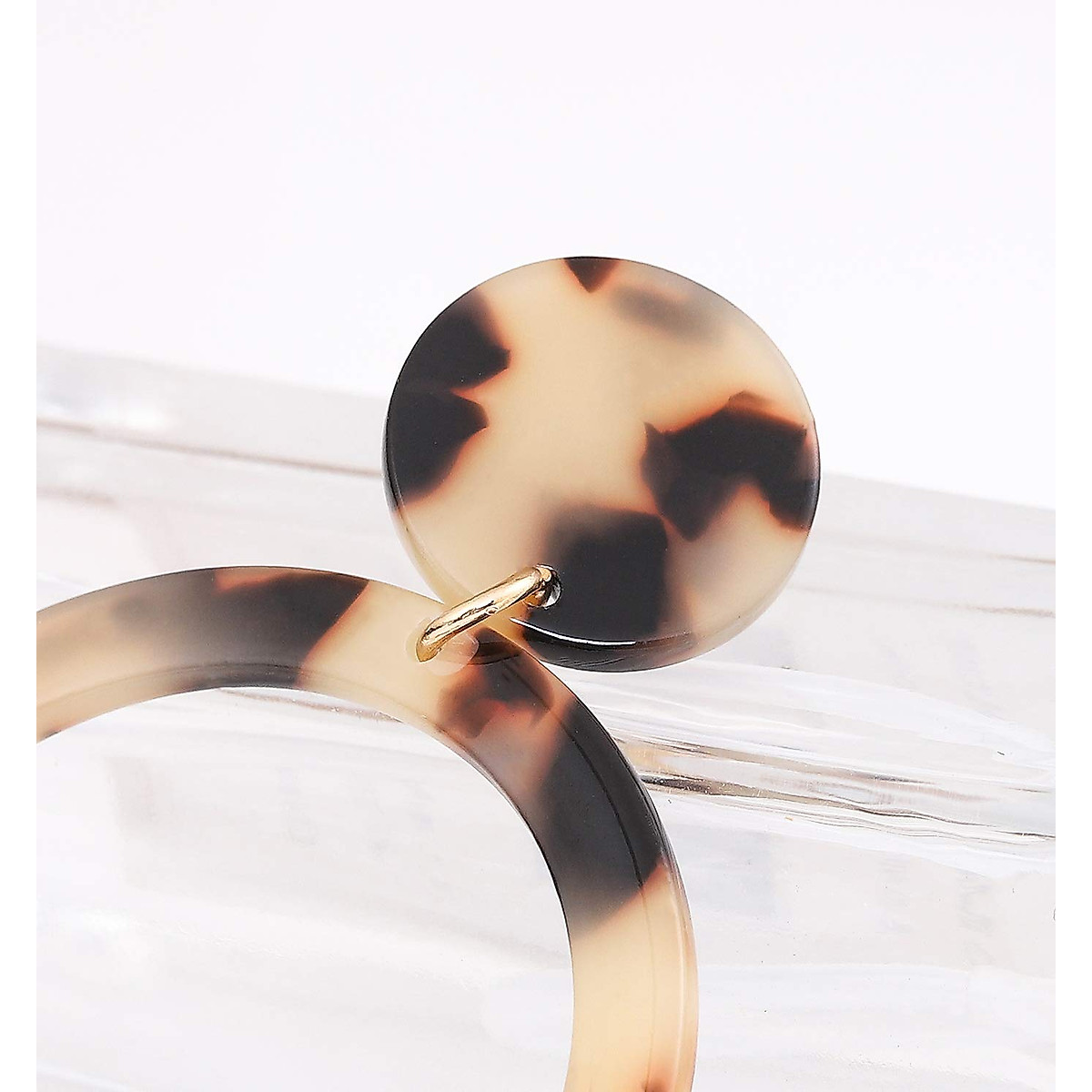 Acrylic for Women Geometry Resin Drop Dangle Earrings Bohemia Tortoise Shell Hoop Earrings Mottled Statement Stud Earrings Fashion Jewelry (Leopard)