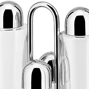 Alessi 4 Piece Condiment Set, Silver