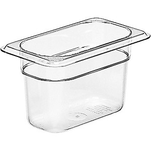 Cambro 1/9 Camwear Food Pan Containter, Clear, Pack Of 6 (78494)
