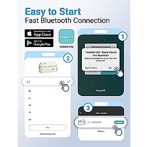 Makeid Label Makers, L1 Label Maker Machine, Portable Wireless Sticker Label Makers for Home, School, Office Use, Rechargeable Thermal Printer with Multiple Fonts, Templates - Blue, 203dpi