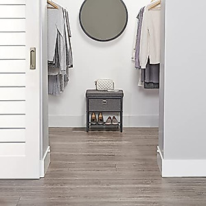 neatfreak Storage Bench Seat with Drawer - Single Seat Entryway Bench with Shoe Storage Rack - Home Decor Storage Stool Perfect for Mudroom, Foyer or Foot Rest - 13 x 18 x 19 inch