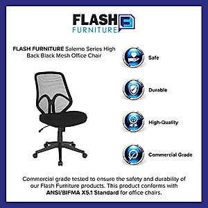 Flash Furniture Salerno Series High Back Black Mesh Office Chair