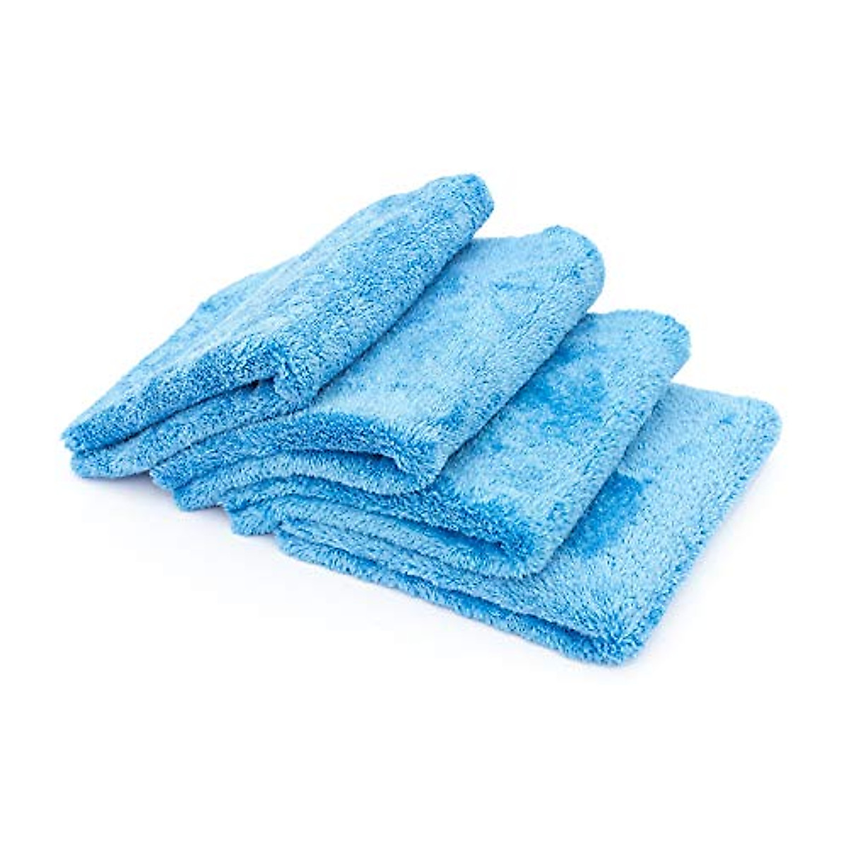 The Rag Company - Eagle Edgeless 500 (4-Pack) Professional Korean 70/30 Blend Super Plush Microfiber Detailing Towels, 500GSM, 16in x 16in, Blue