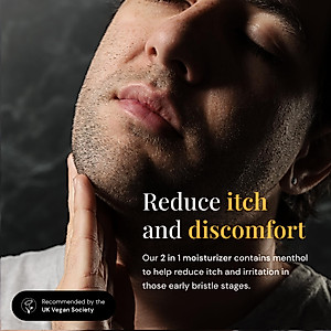 Barbology LONDON 2-in-1 Beard and Face Moisturizer with Jojoba Oil, Argan Oil, and Avocado Oil, Conditions Dry, Itchy and Coarse Facial Hair, 10oz Pump Bottle