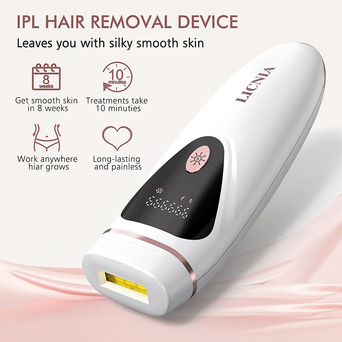 Laser Hair Removal for Women and Men, at-Home IPL Hair Removal Device Upgraded to 999,999 Flashes Painless Permanent Hair Removal, Safe and Long-Lasting Results, Reducing Hair Growth on Body and Face