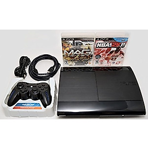 Sony Playstation 3 Super Slim 250GB Game Console System Bundle PS3 w/2 Games MAG NBA 2K11