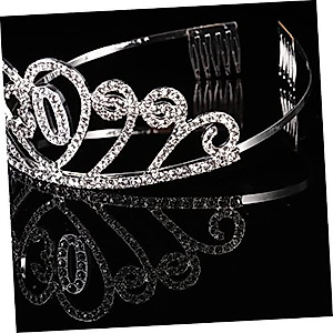 Mikinona 1pc Jewel Headbands for Women Bridal Headpieces for Wedding Rhinestone Belts for Women 60th Birthday Headpiece Headbands Crystal Diamond 60 Birthday Tiara and Sash Hair Crown Gift