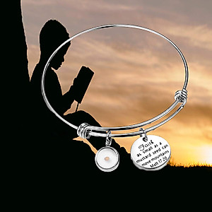 Faith Mustard Seed Bracelet Faith Jewelry Christian Inspirational Gift, One Size, Metal